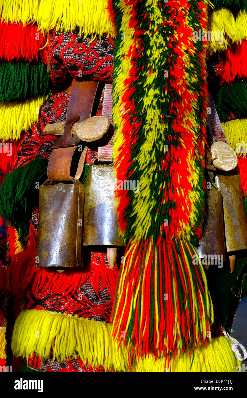 Traditional wool costumes during carnival. Podence, Tras os Montes ...