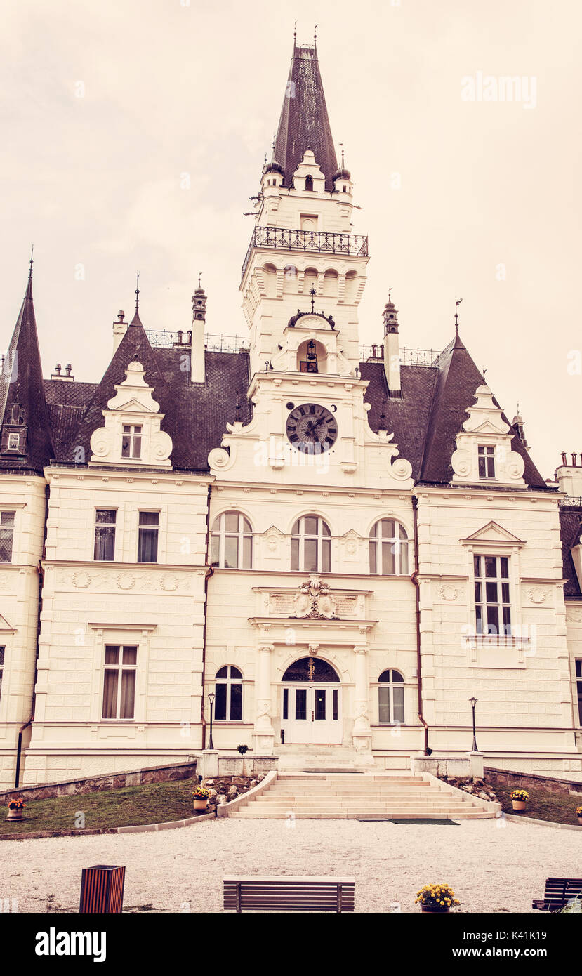 Beautiful Budmerice castle in Slovak republic. Architectural theme ...