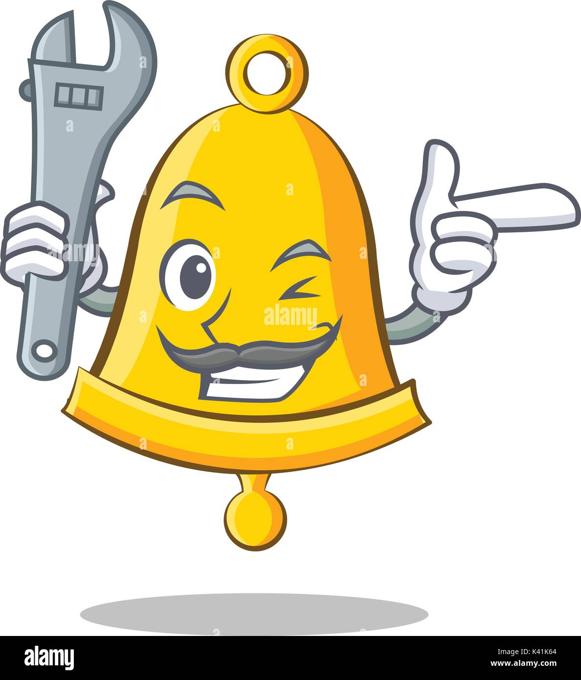 Mechanic school bell character cartoon Stock Vector Image & Art - Alamy