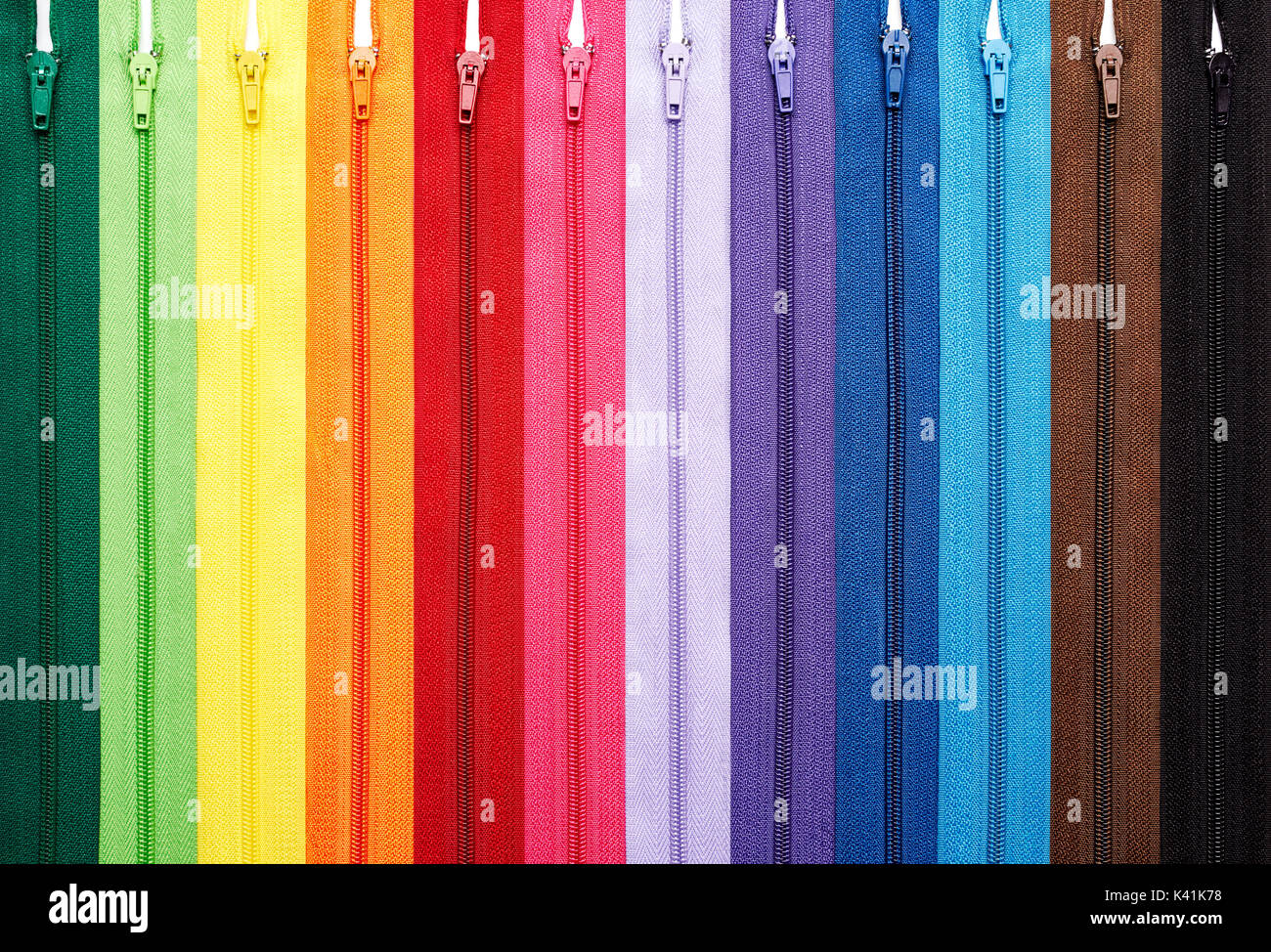 Colorful zipper collection in vertical arrangement isolated Stock Photo ...