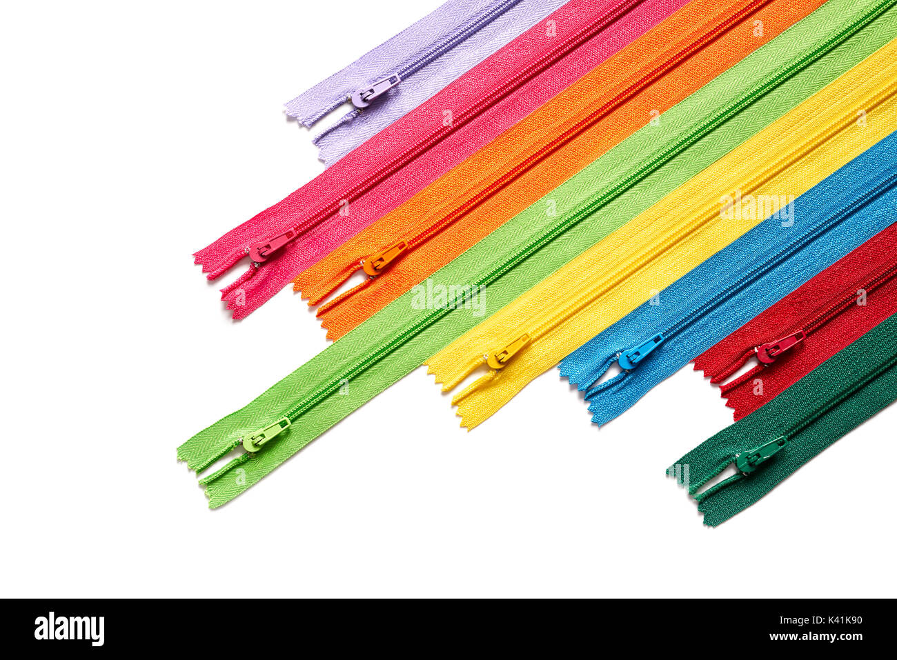 Colorful zipper collection isolated on white background Stock Photo - Alamy