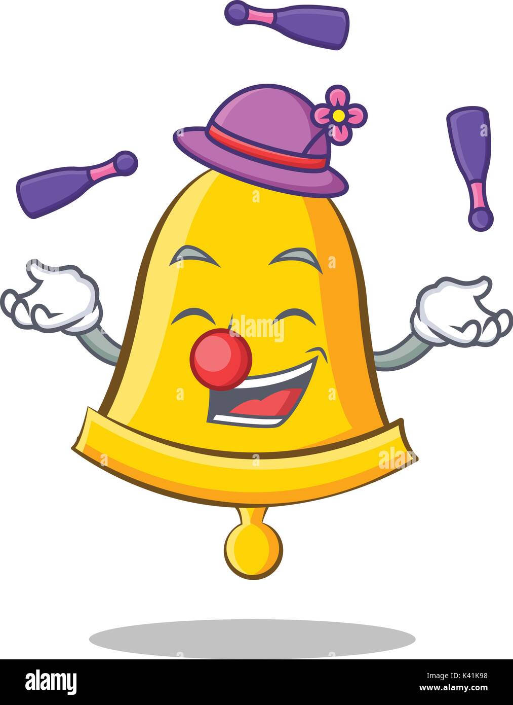 Juggling school bell character cartoon Stock Vector Image & Art - Alamy