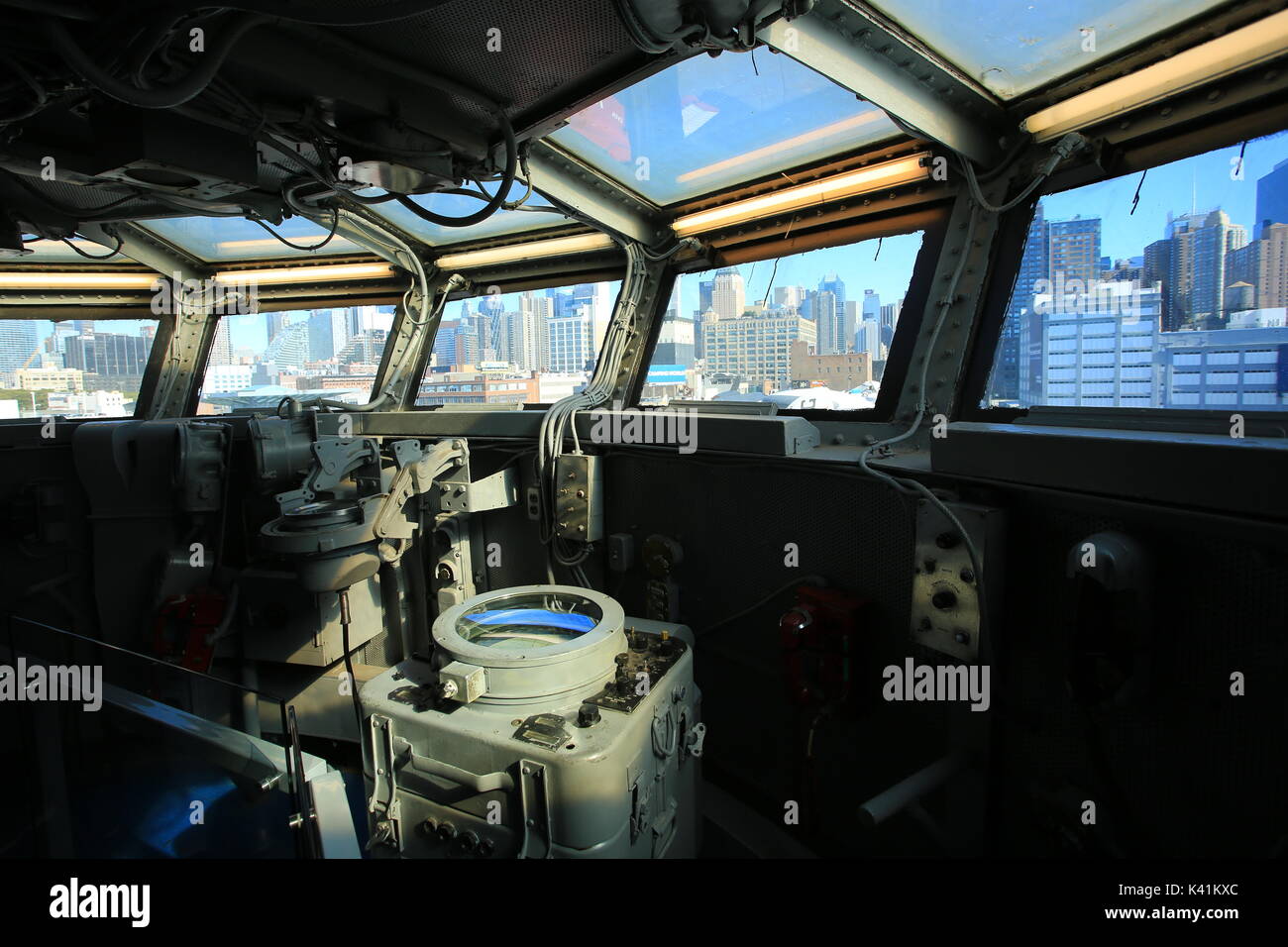 compass in intrepid sea air space museum in New York Stock Photo - Alamy