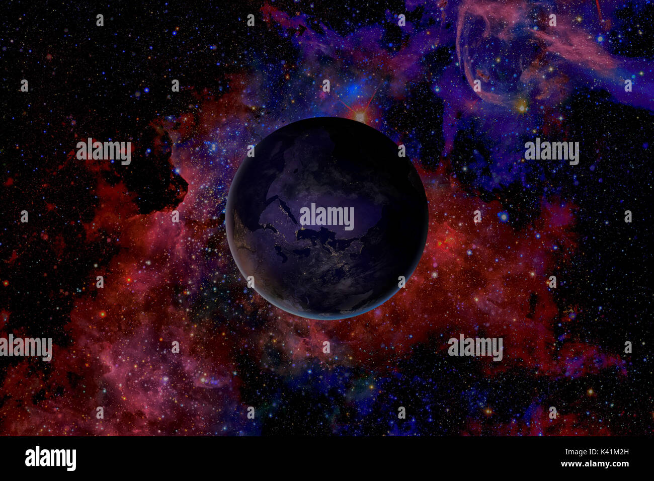Earth from space and galaxy. Elements of this image furnished by NASA ...