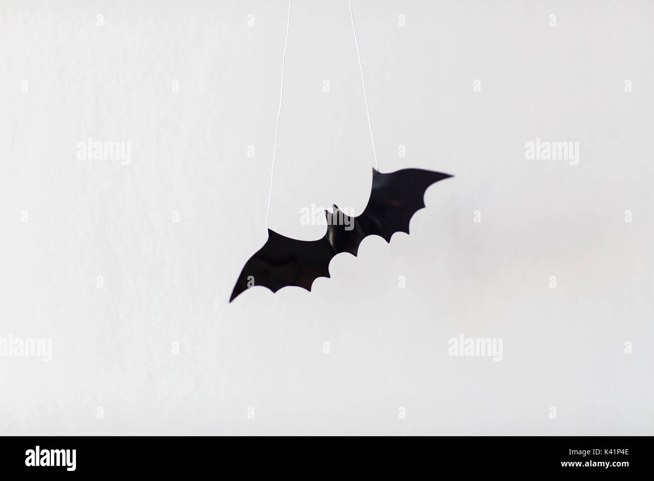 halloween decoration of bat over white background Stock Photo - Alamy