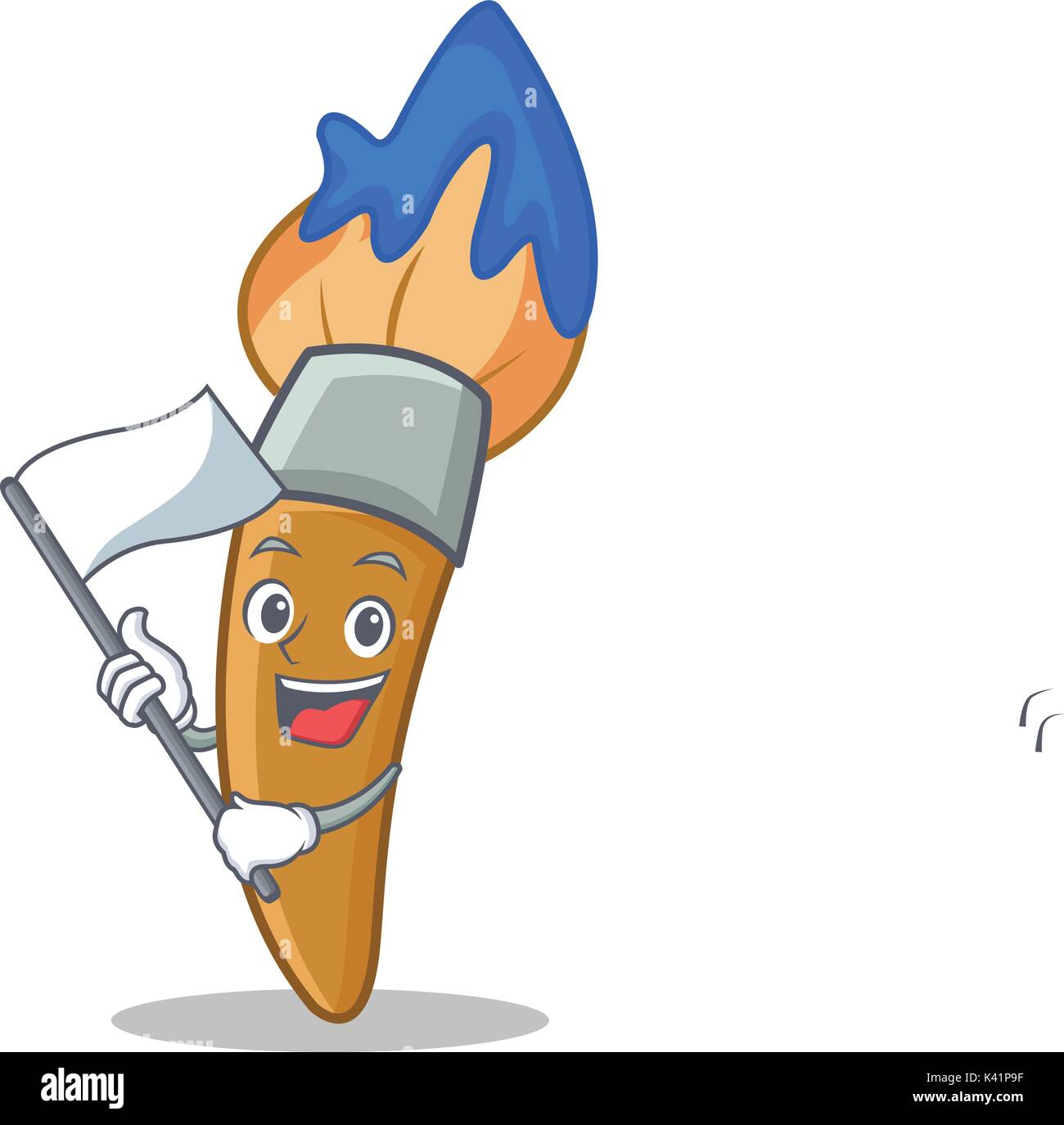 With flag paint brush character cartoon Stock Vector Image & Art - Alamy