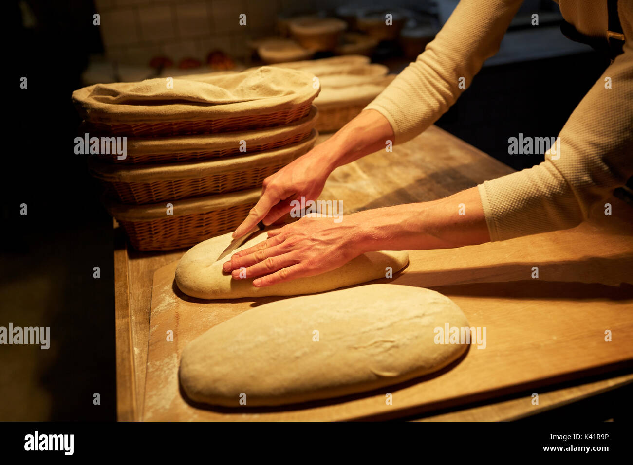 Chef baking bread hi-res stock photography and images - Alamy