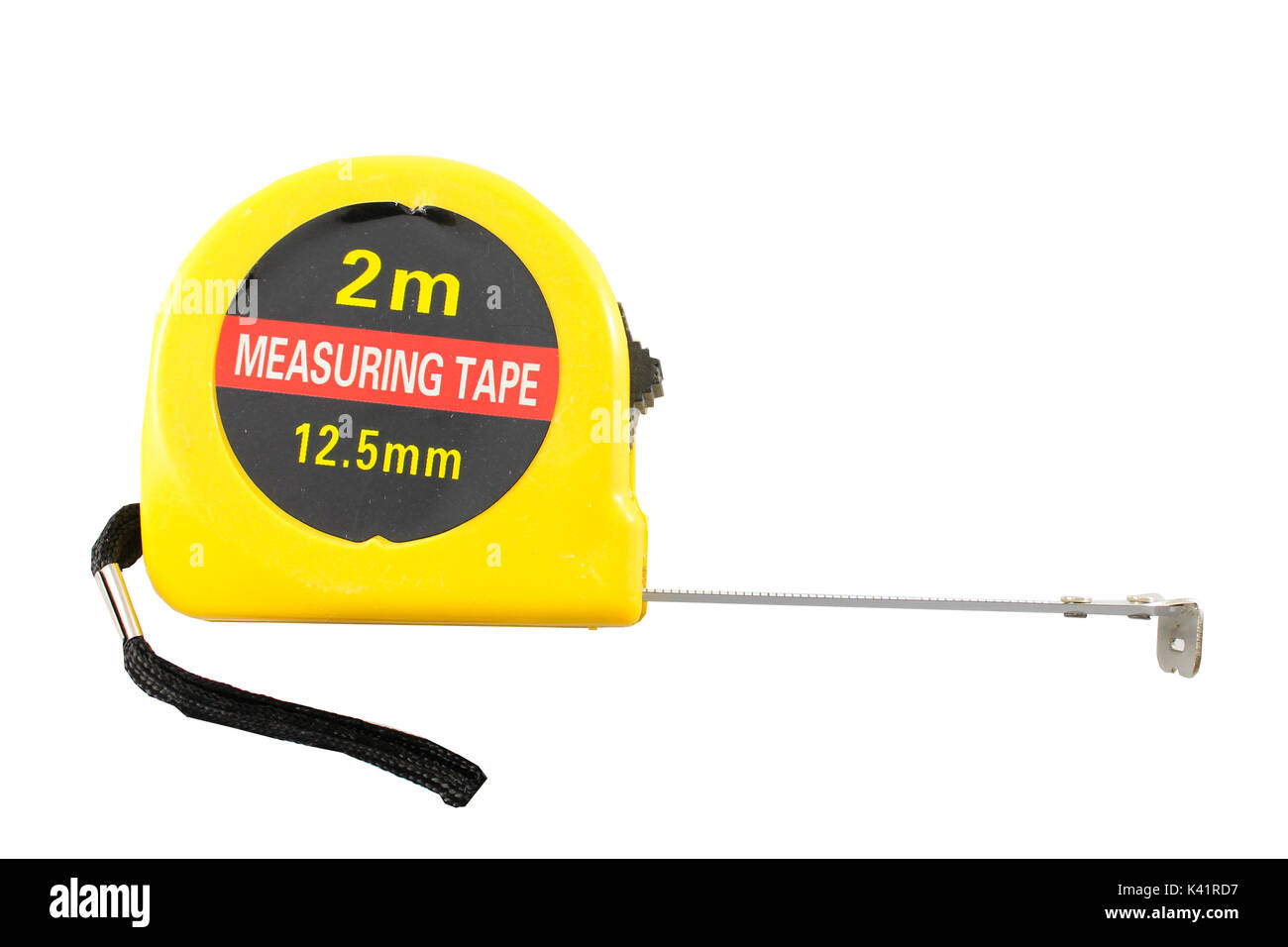 Yellow Tape Measure Isolated In White Stock Photo - Alamy