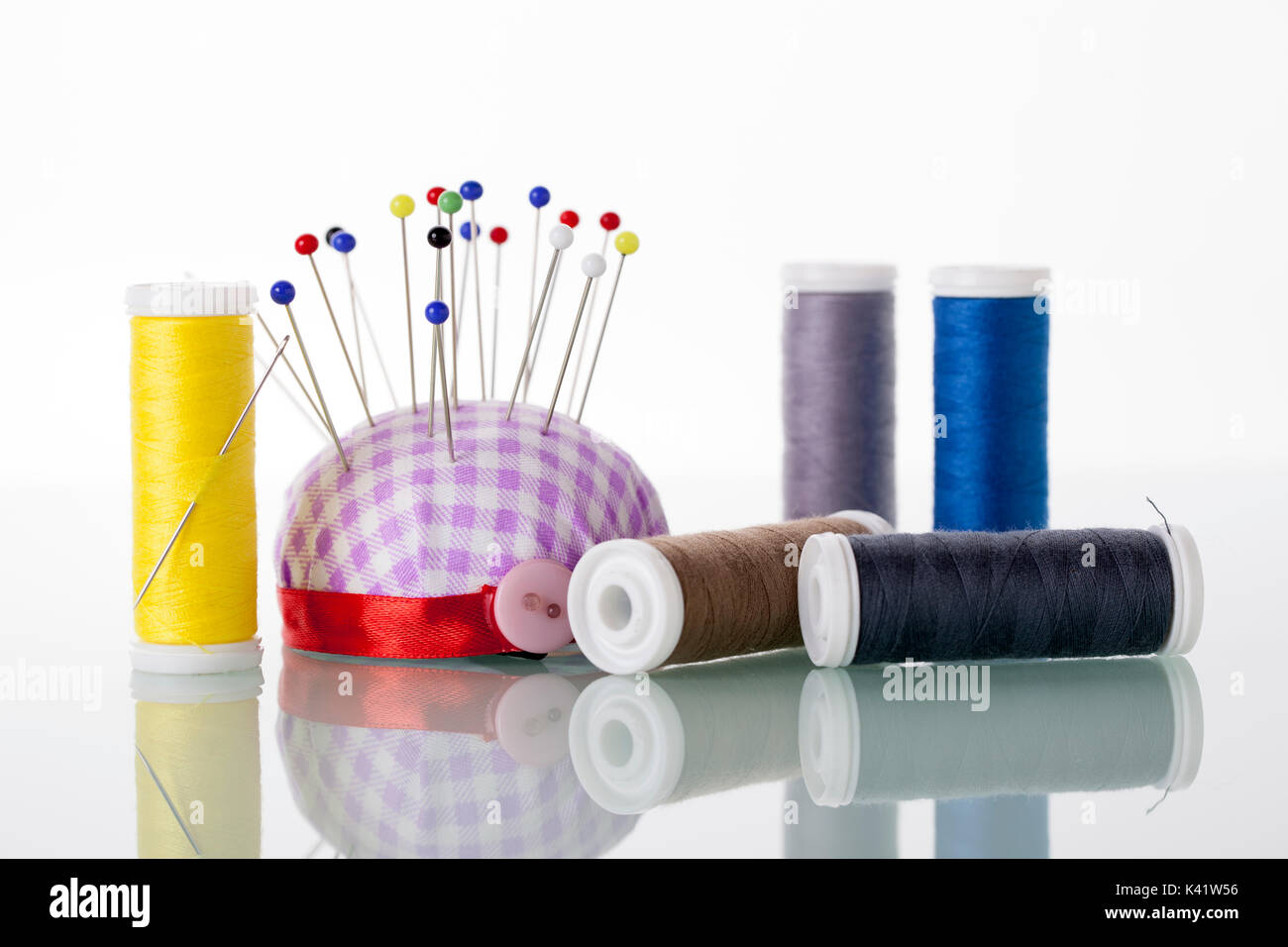 Sewing threads isolated on white background. Studio Shot Stock Photo ...