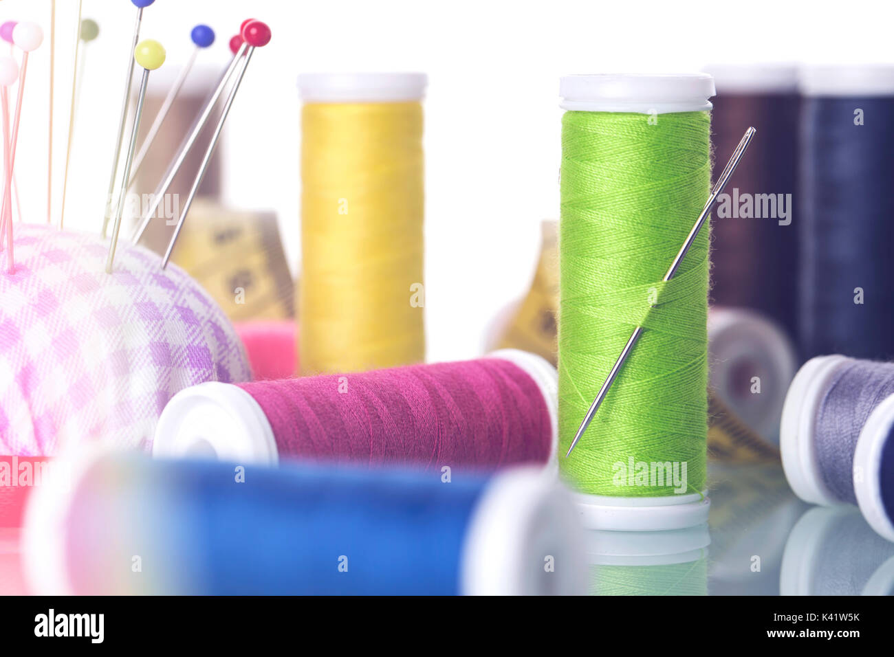 Sewing threads isolated on white background. Studio Shot Stock Photo ...