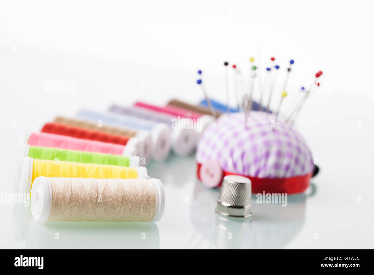Sewing threads isolated on white background. Studio Shot Stock Photo ...