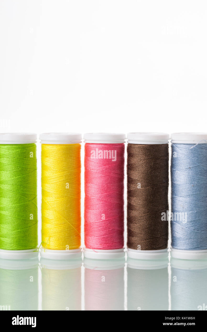 Sewing threads isolated on white background. Studio Shot Stock Photo ...