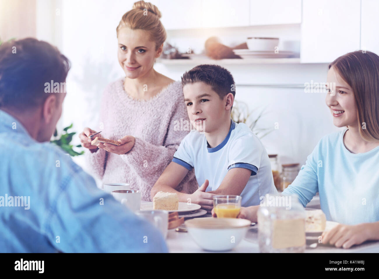 Wife talking during dinner hi-res stock photography and images - Alamy