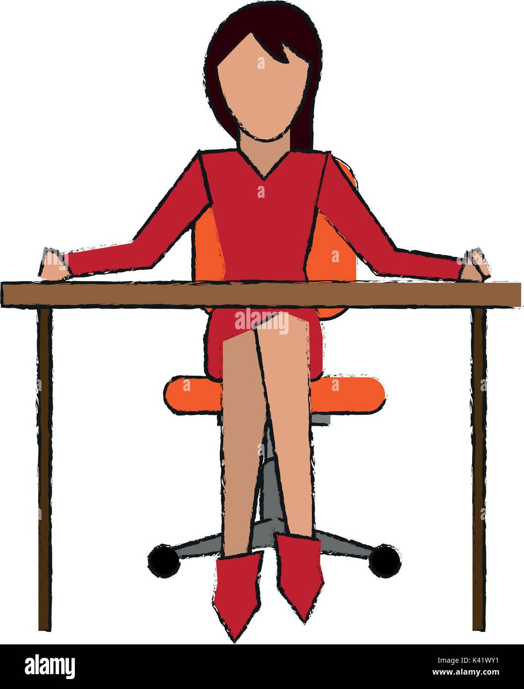 Isolated woman at desk design Stock Vector Image & Art - Alamy