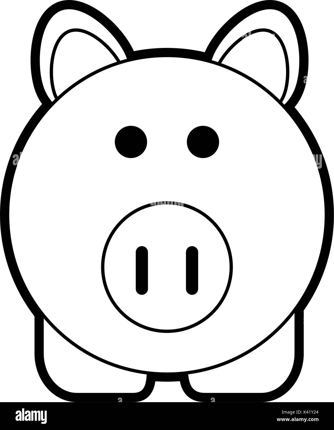 Simple pig illustration Black and White Stock Photos & Images - Alamy