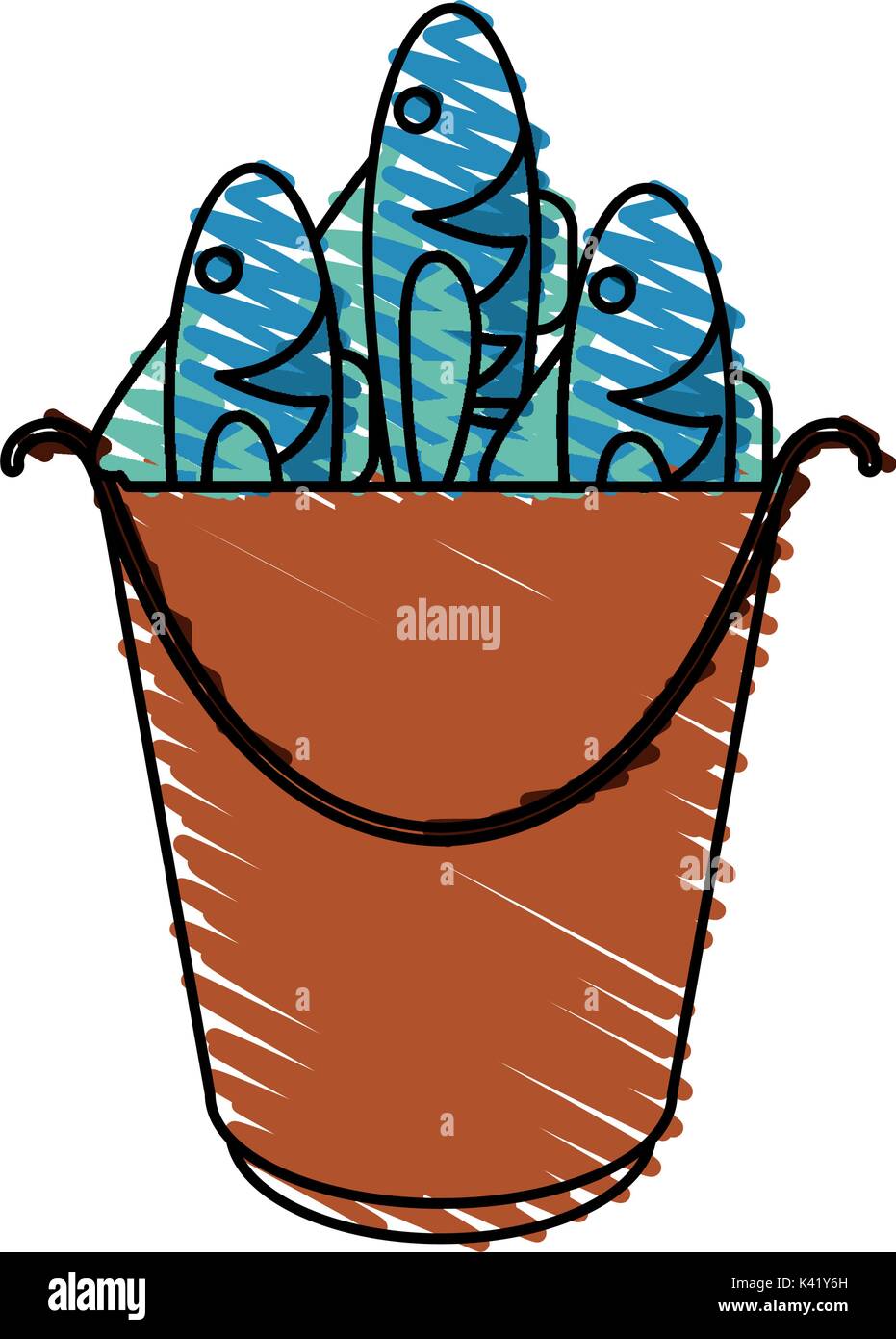 Isolated fishes in bucket design Stock Vector Image & Art - Alamy