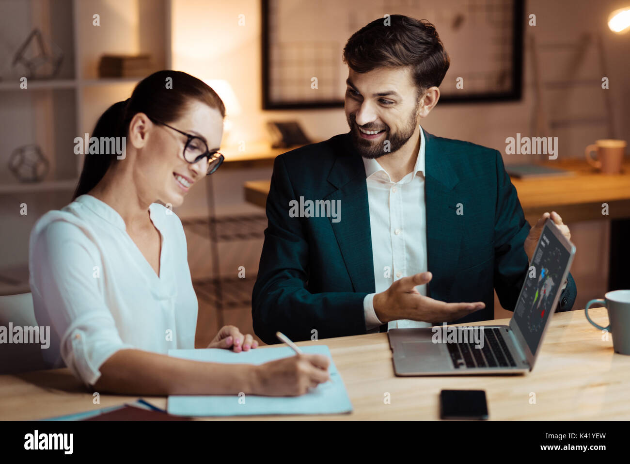 Amazing female listening her partner Stock Photo - Alamy