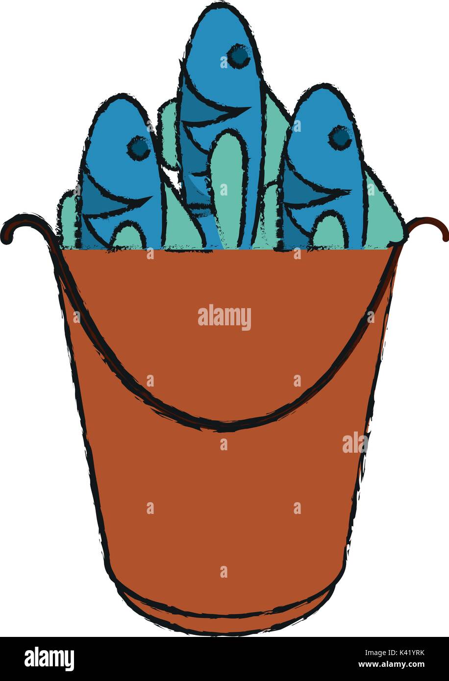 Isolated fishes in bucket design Stock Vector Image & Art - Alamy