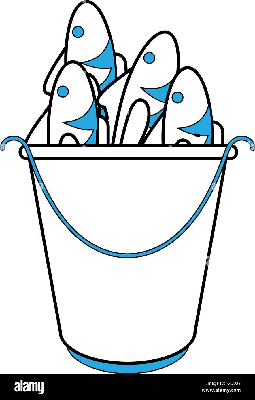 Isolated fishes inside bucket design Stock Vector Image & Art - Alamy