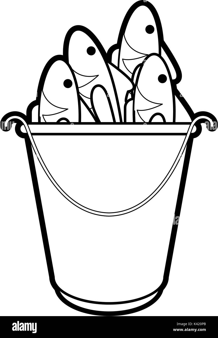 Isolated fishes inside bucket design Stock Vector Image & Art - Alamy