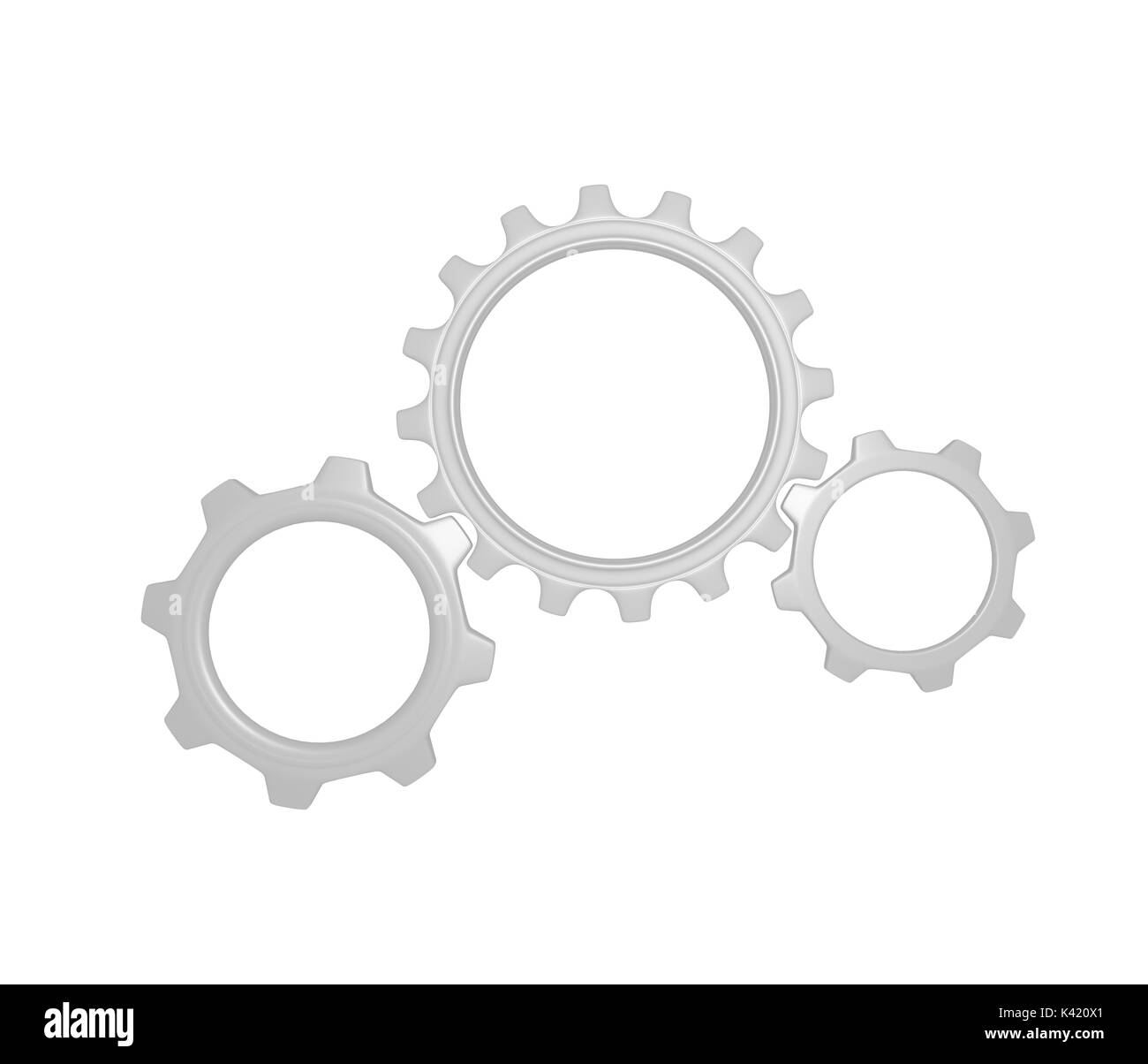 Three metal gears. 3D rendering Stock Photo - Alamy