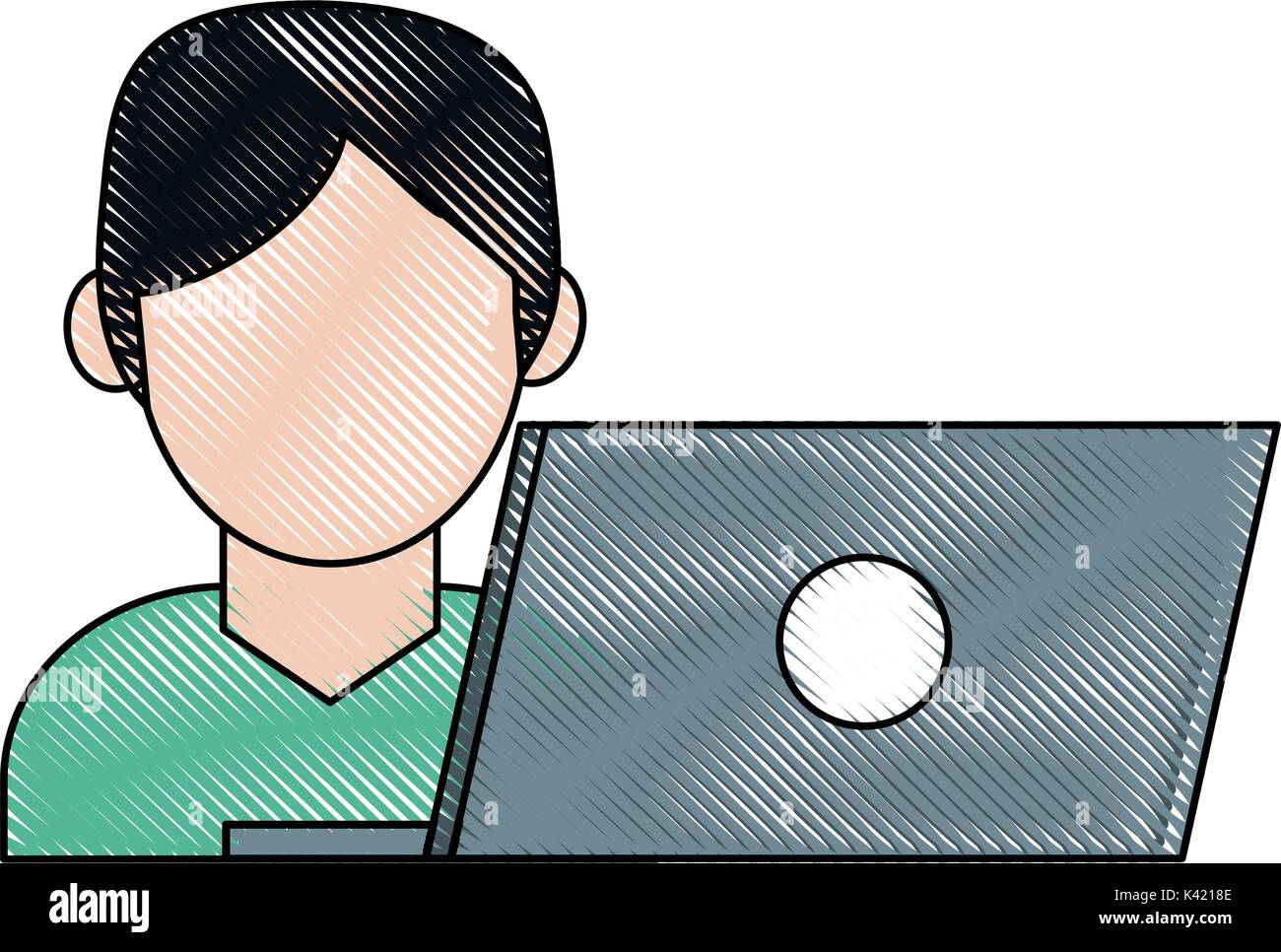 Isolated boy and laptop design Stock Vector Image & Art - Alamy