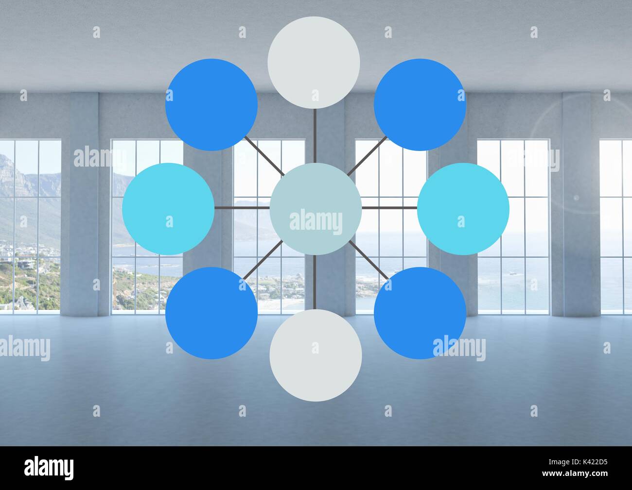 Digital composite of Colorful mind map over windows background Stock ...