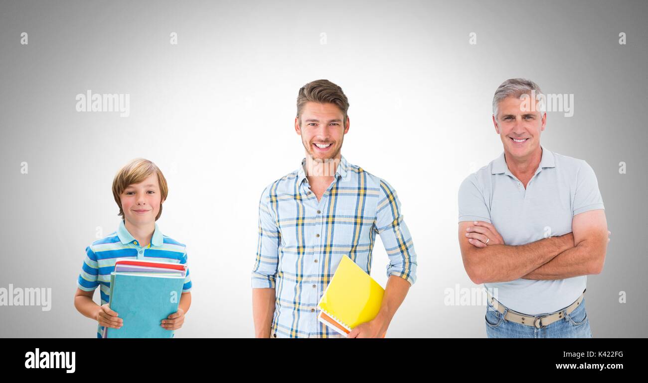 Digital composite of men of age generations growing up Stock Photo - Alamy