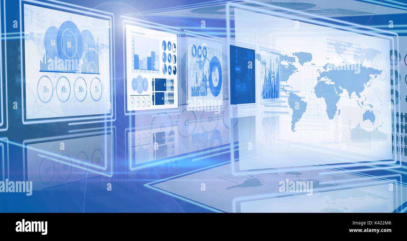 Digital composite of technology interface panels Stock Photo - Alamy
