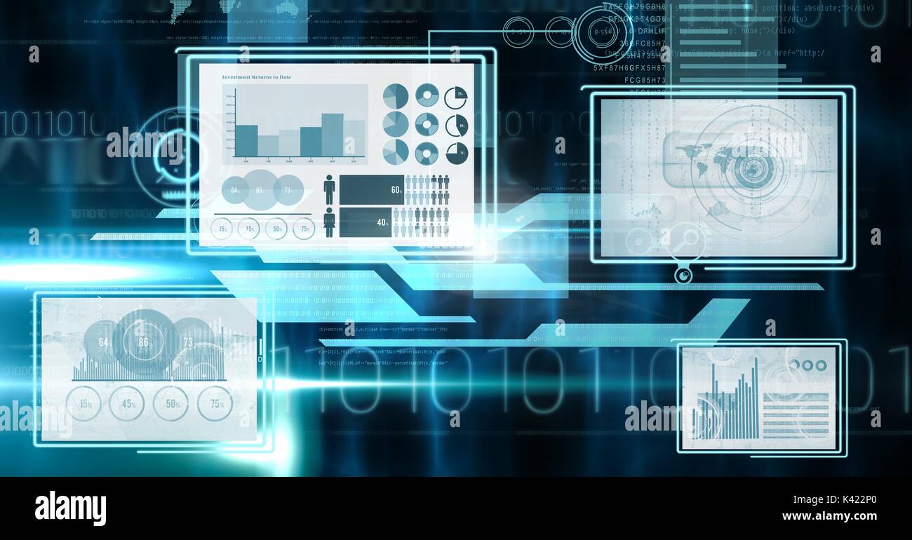 Digital composite of technology interface panels Stock Photo - Alamy