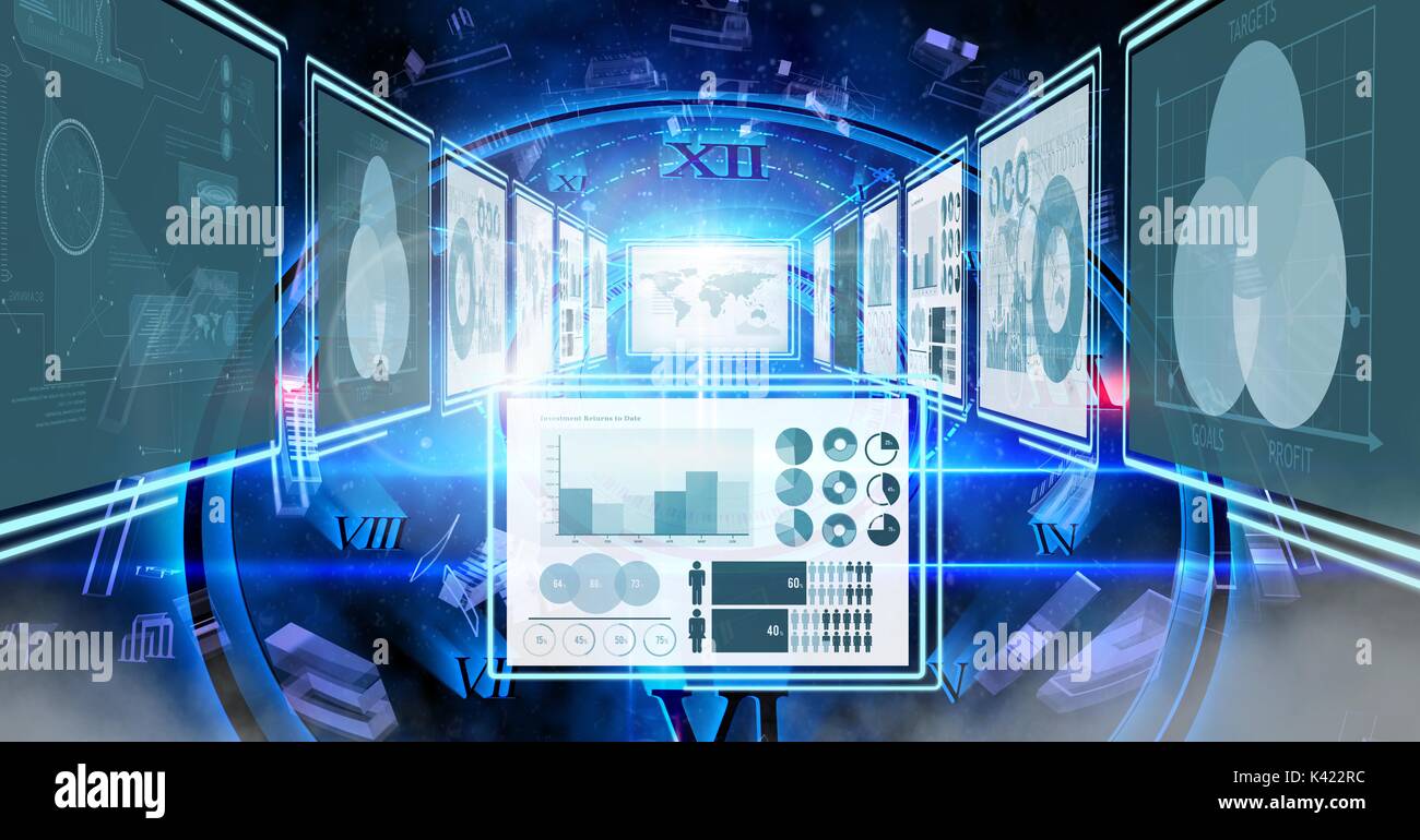 Digital composite of technology interface panels Stock Photo - Alamy
