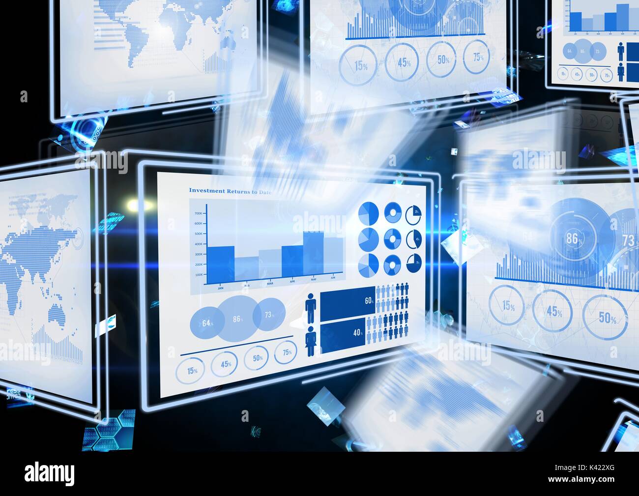 Digital composite of technology interface panels Stock Photo - Alamy