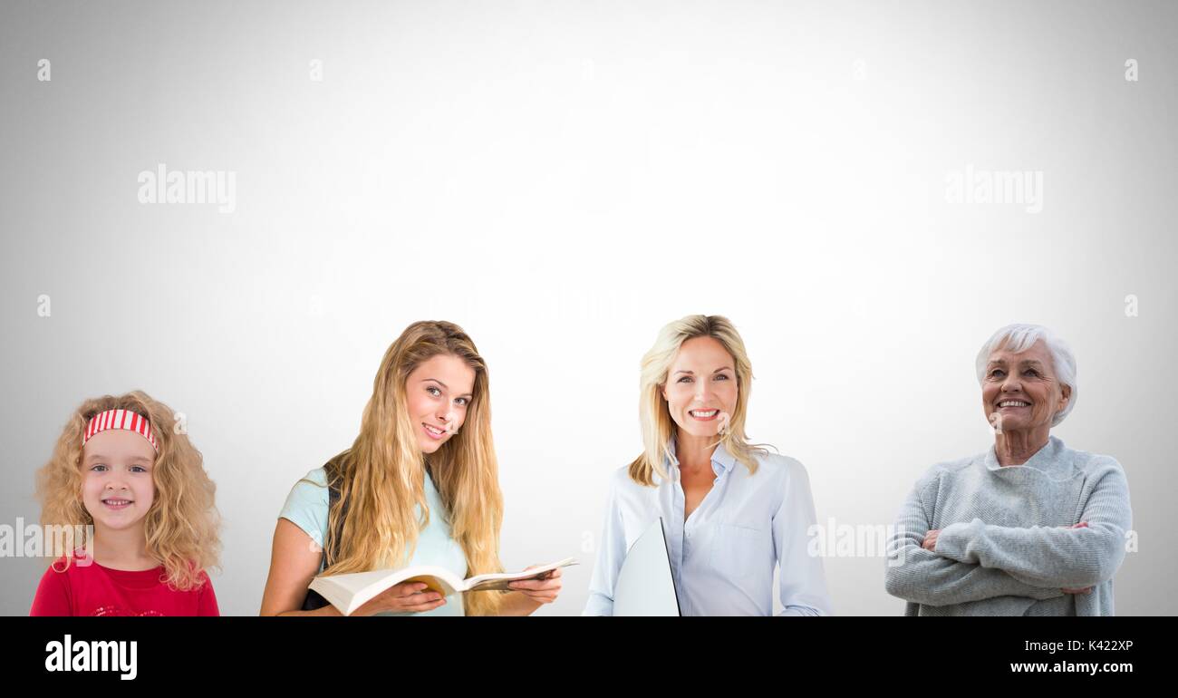 Digital composite of Women of age generations growing up Stock Photo ...