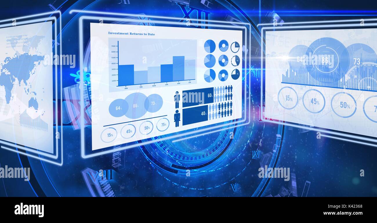 Digital composite of technology interface panels Stock Photo - Alamy