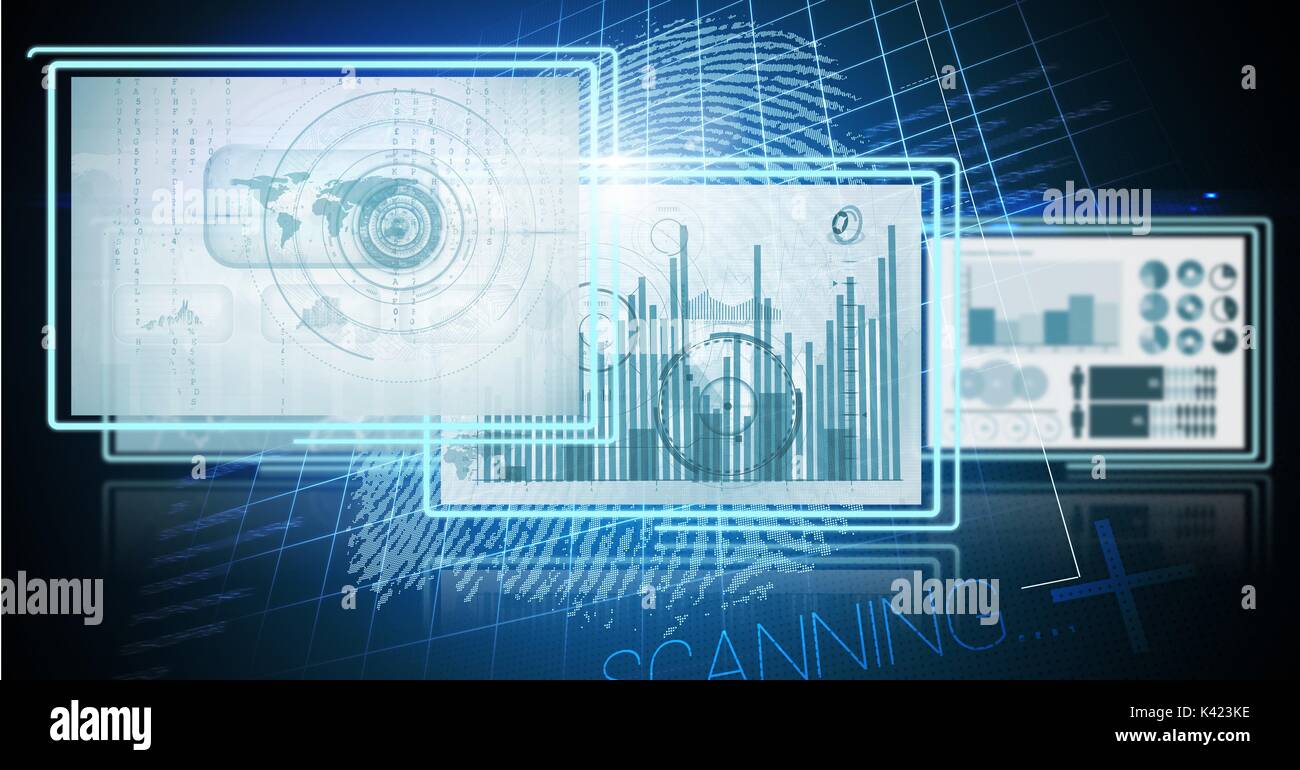Digital composite of technology interface panels Stock Photo - Alamy