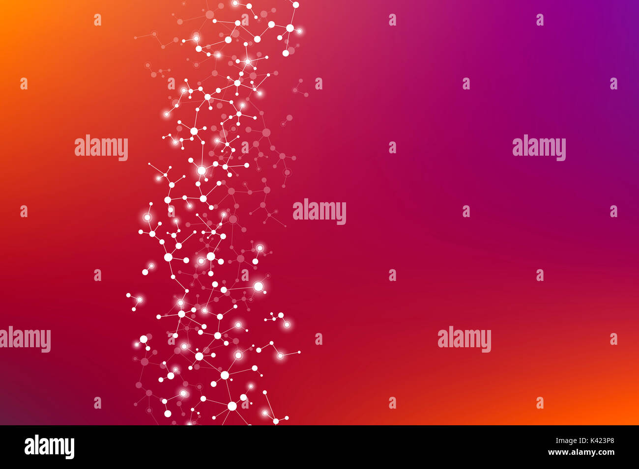 Molecule Structure Dna And Neurons Connected Lines With Dots Genetic And Chemical Compounds
