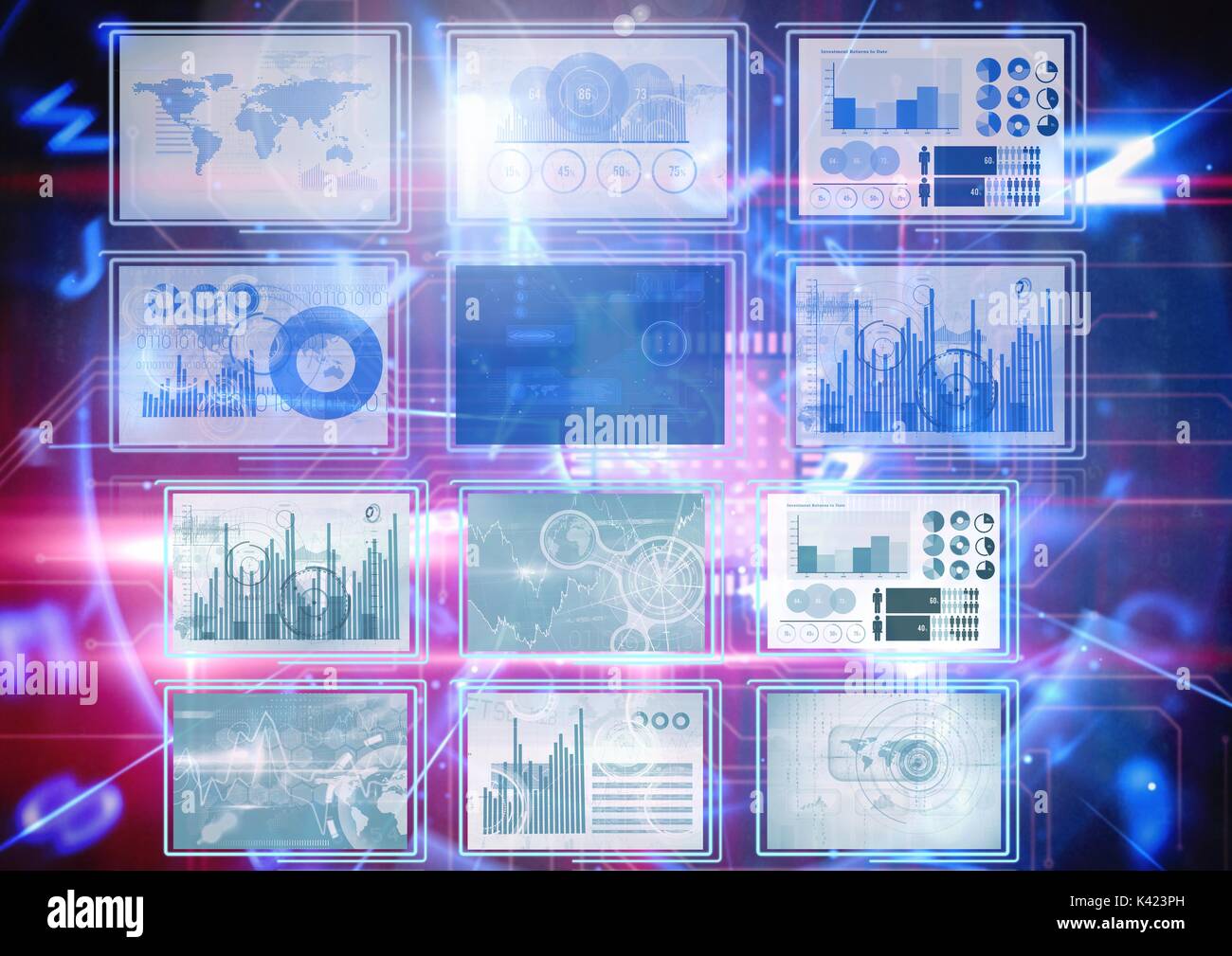 Digital composite of technology interface panels Stock Photo - Alamy