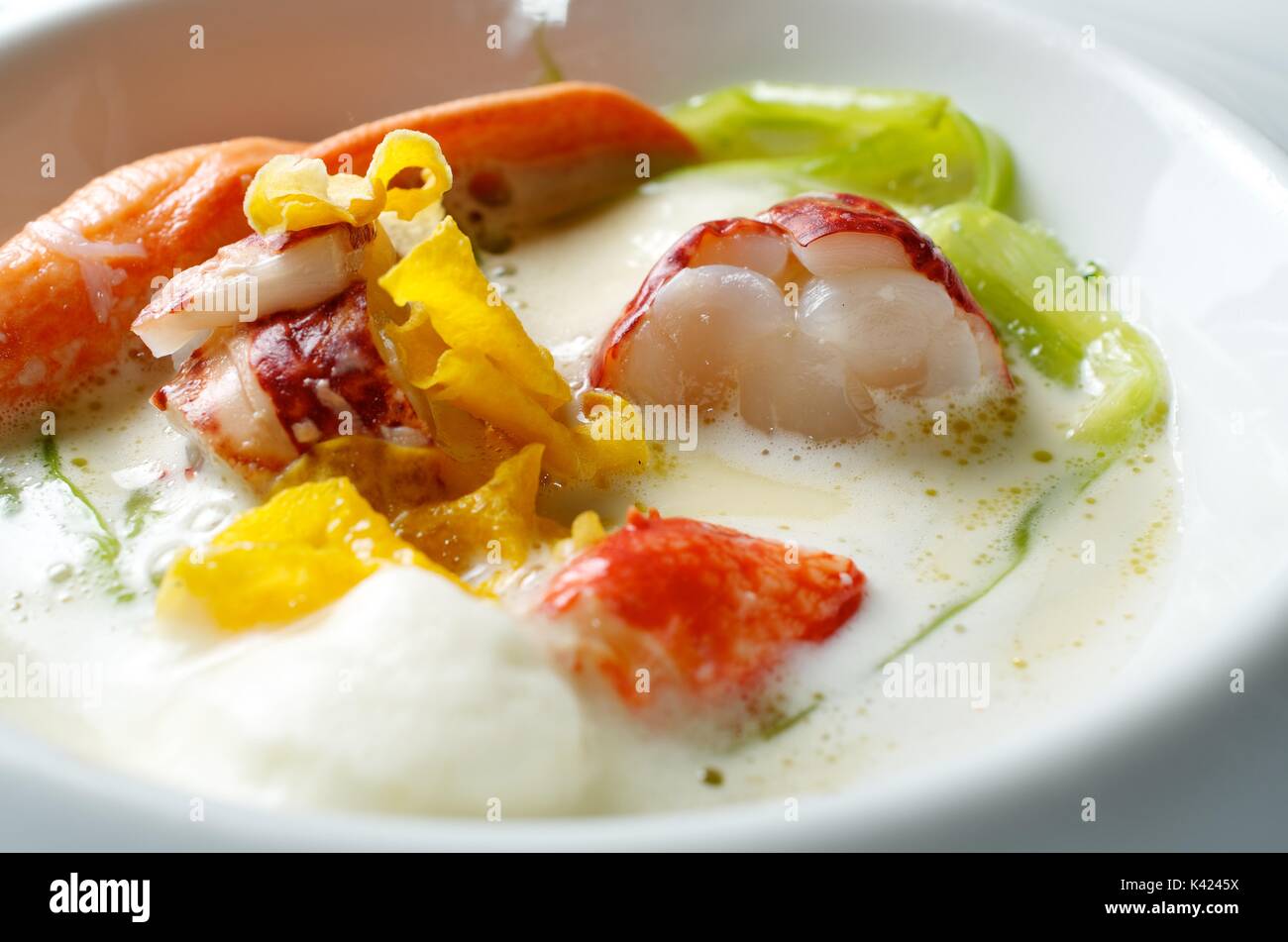 closeup of a plate of lobster modern kitchen Stock Photo - Alamy