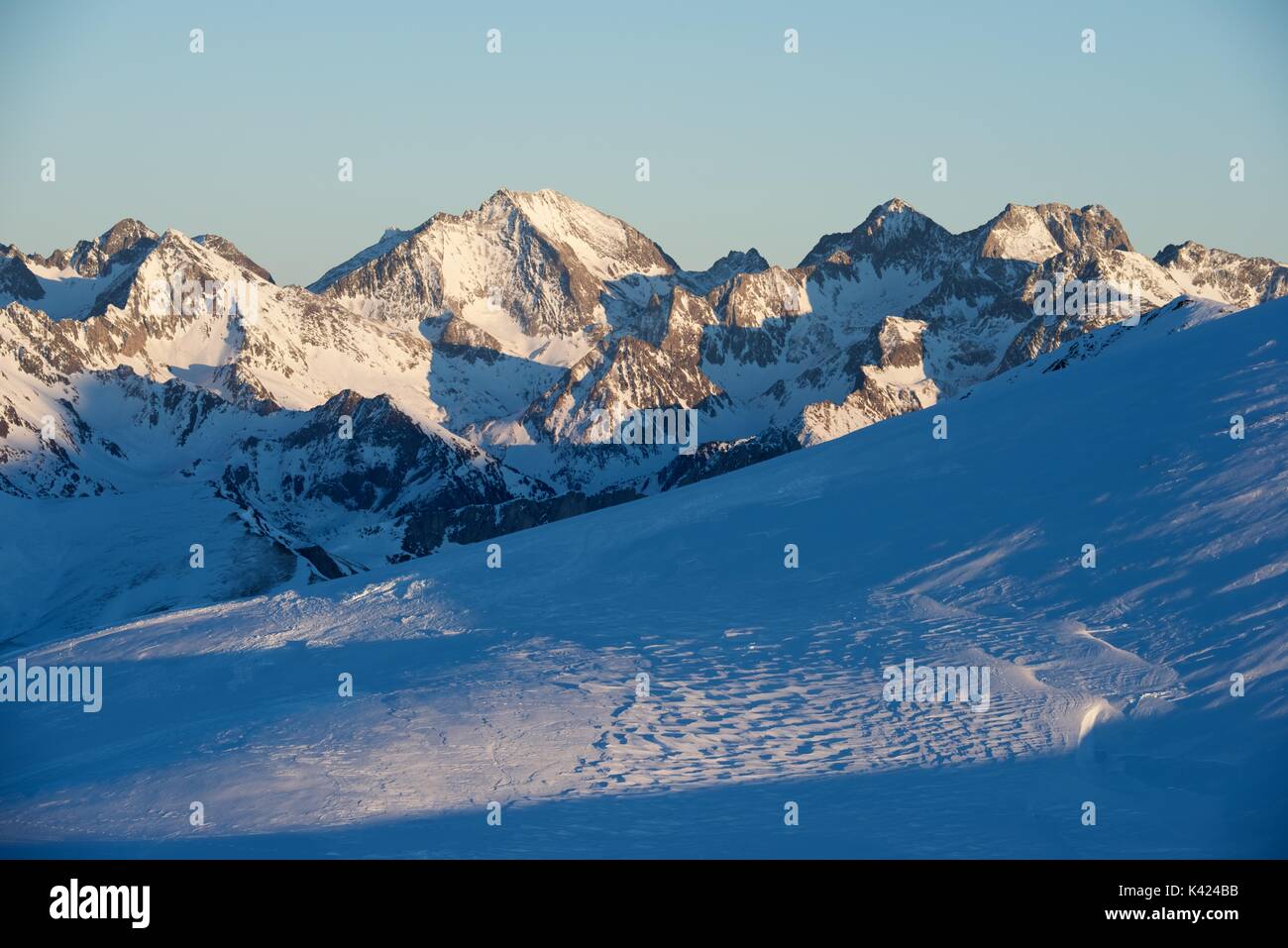 Peaks at sunset in Pyrenees, France Stock Photo - Alamy