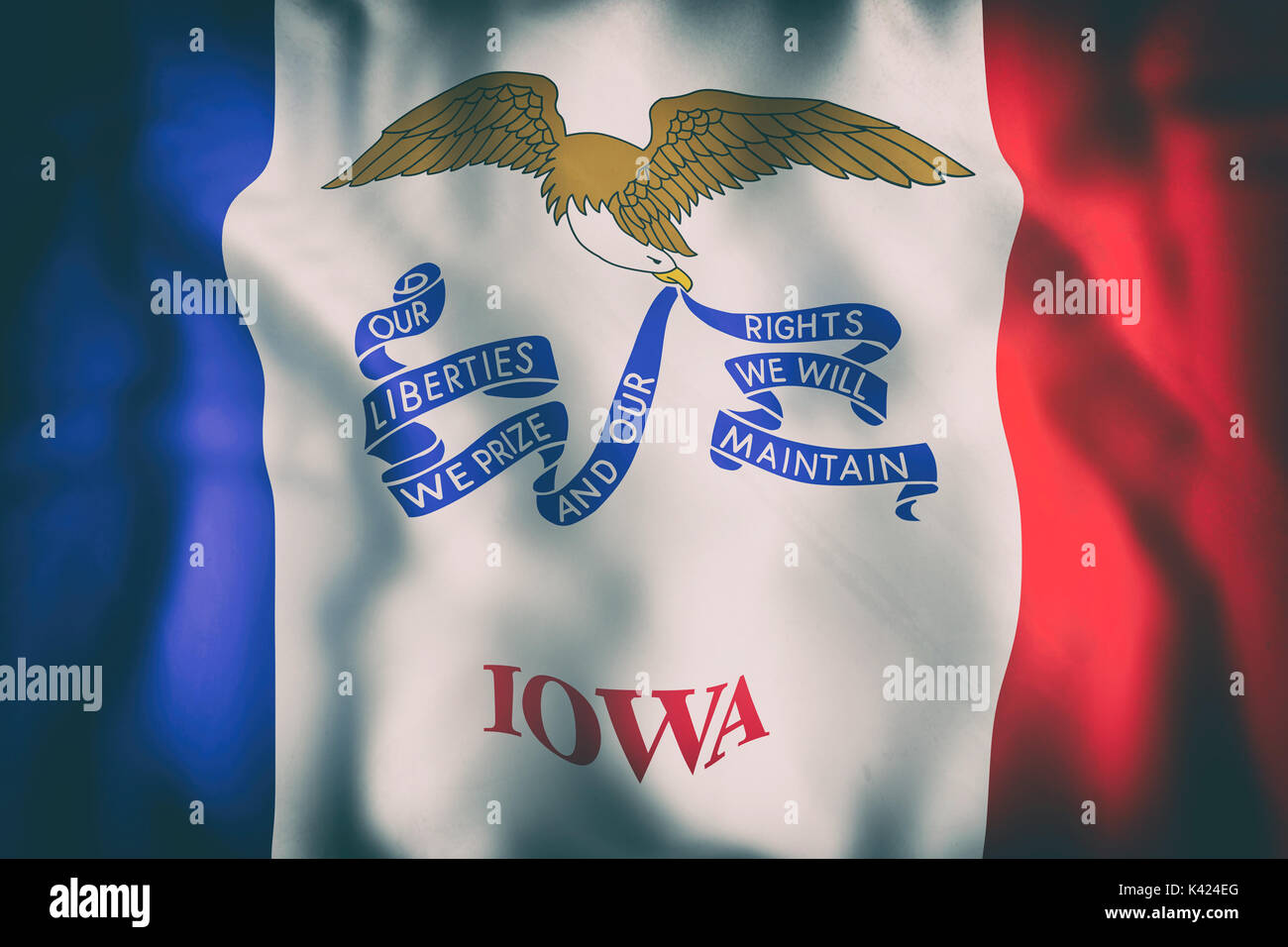 3d rendering of an Iowa State flag Stock Photo - Alamy