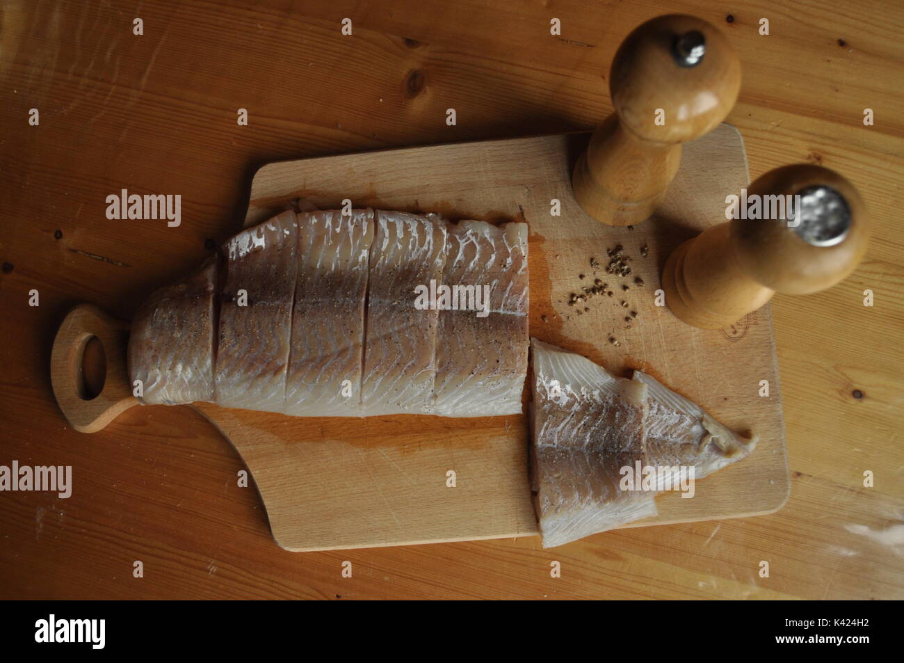 Fillet of fish. Dish, main dish. Fasting food seasoning Stock Photo - Alamy