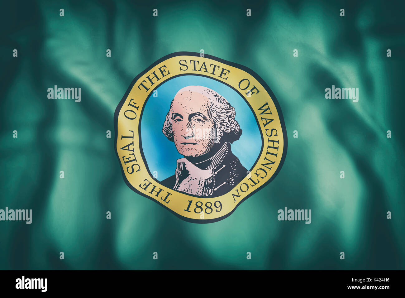 3d rendering of a Washington State flag Stock Photo - Alamy