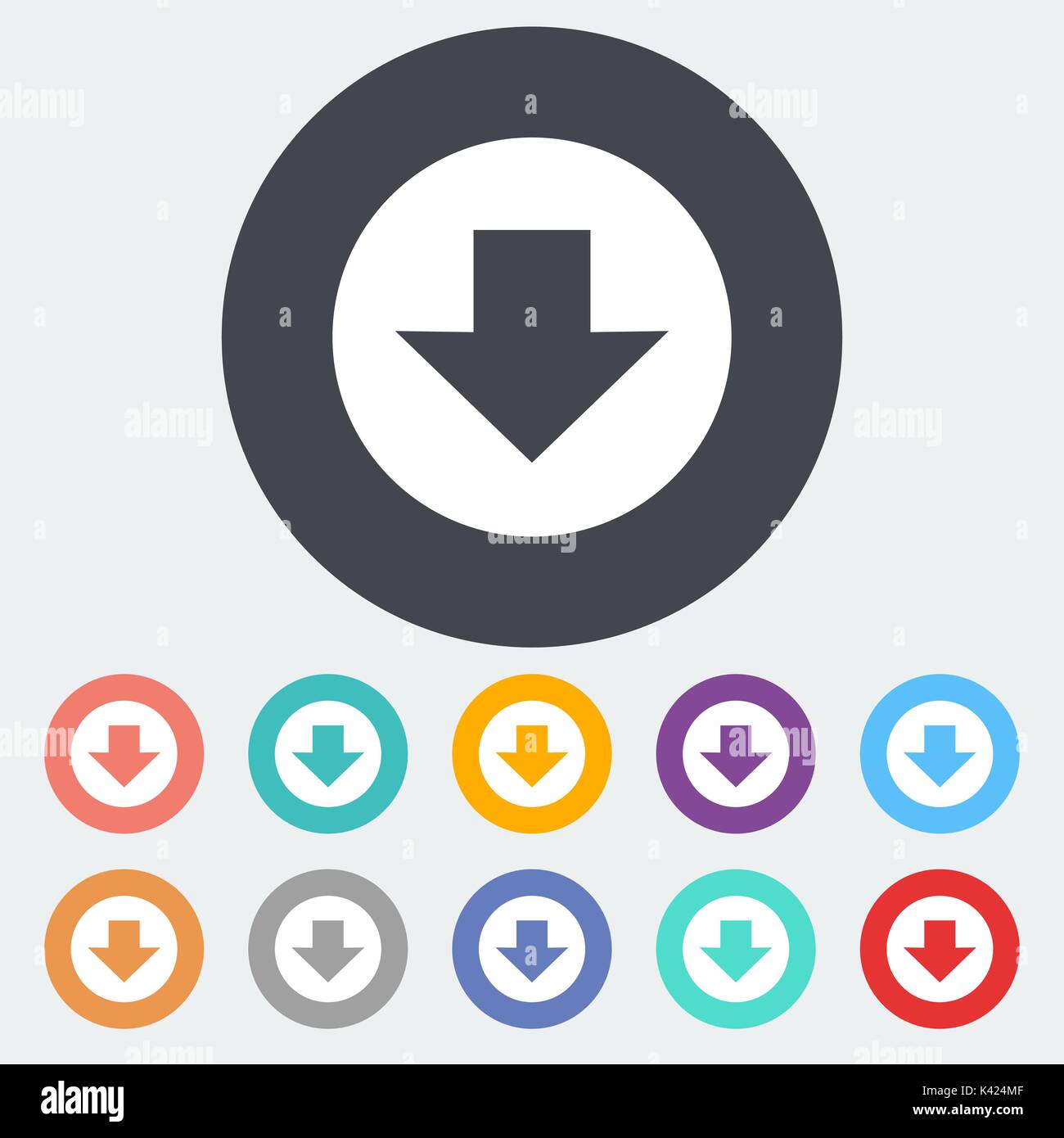 Download. Single flat icon on the circle. Vector illustration Stock ...