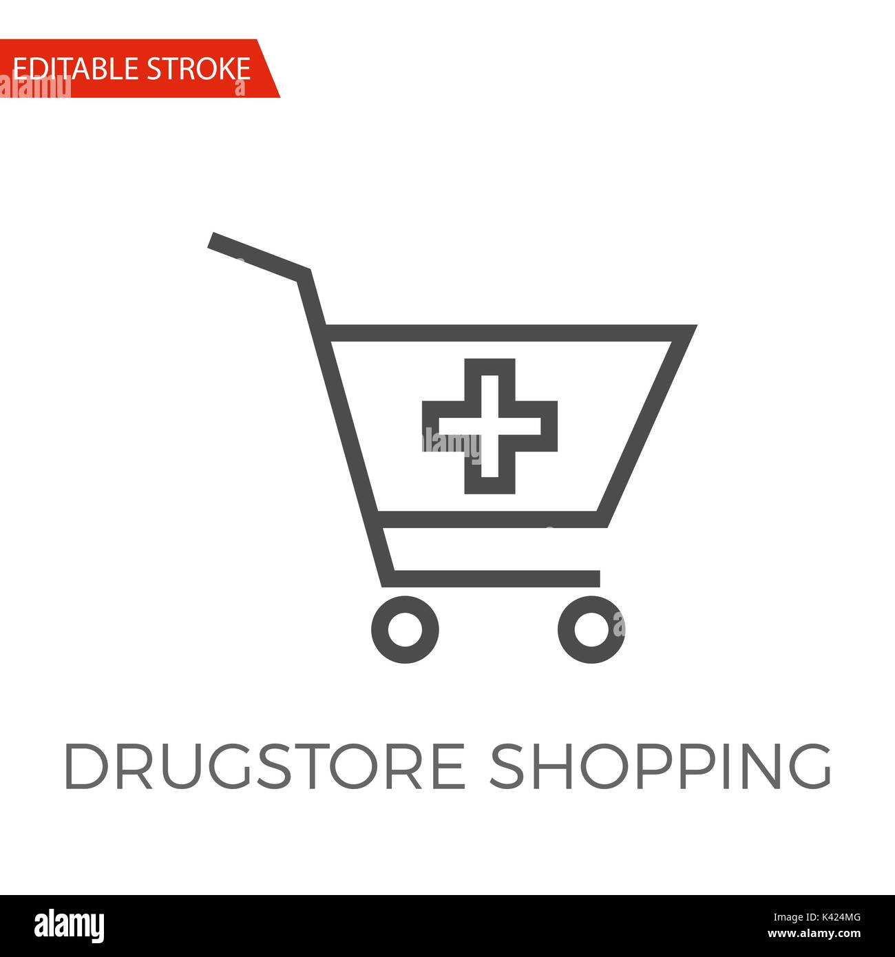 Drugstore Shopping Thin Line Vector Icon. Flat Icon Isolated on the ...