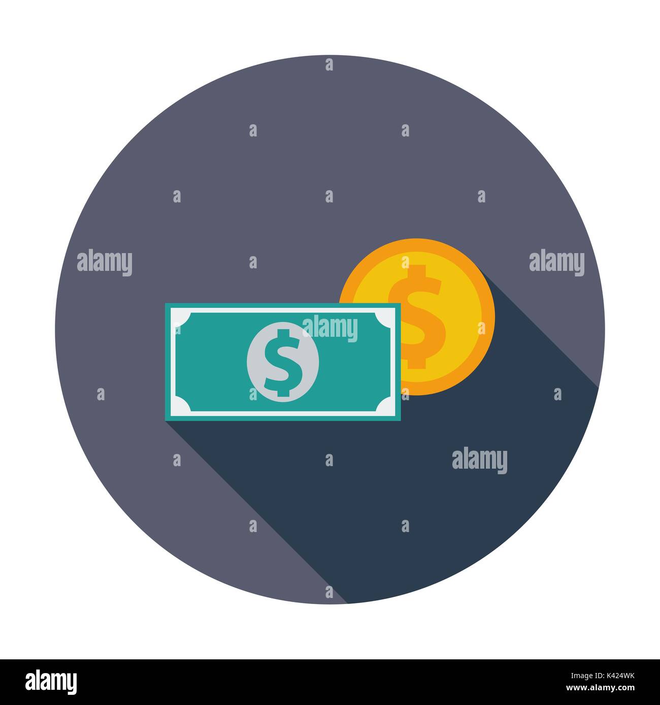 Dollar. Single flat color icon. Vector illustration Stock Vector Image ...