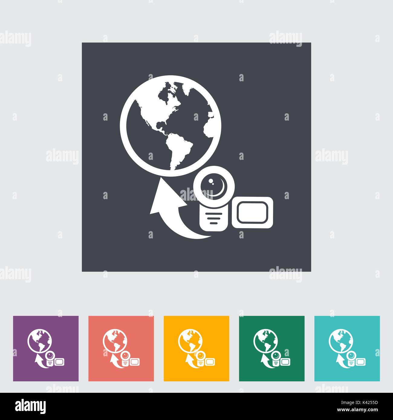 Upload video. Single flat icon. Vector illustration Stock Vector Image ...