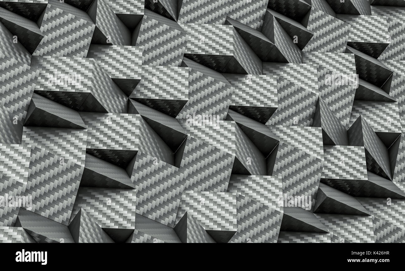 3d poly geometric carbon fiber background texture render Stock Photo ...