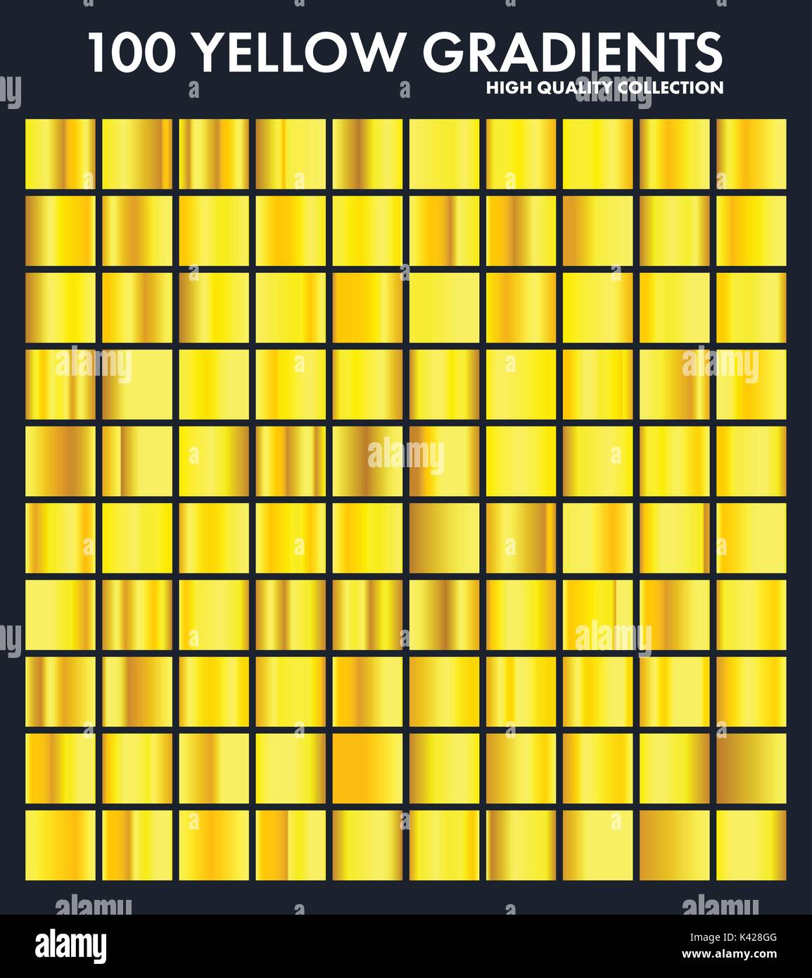 Yellow chrome gradient set,pattern,template.Sun,fruits colors for ...