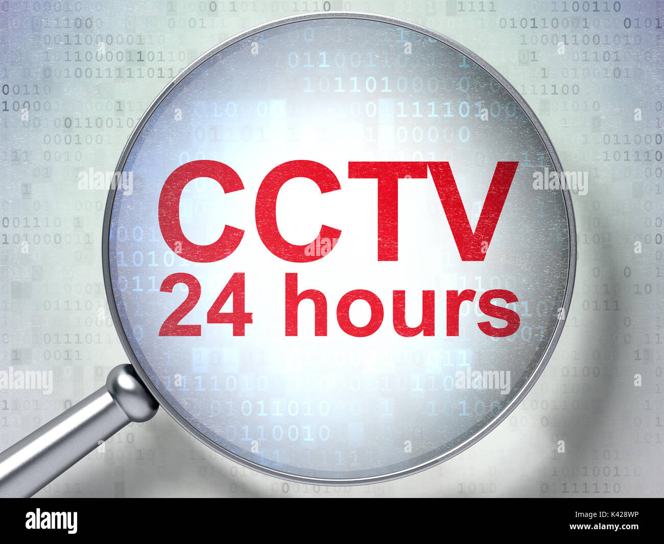 Security concept: CCTV 24 hours with optical glass Stock Photo - Alamy