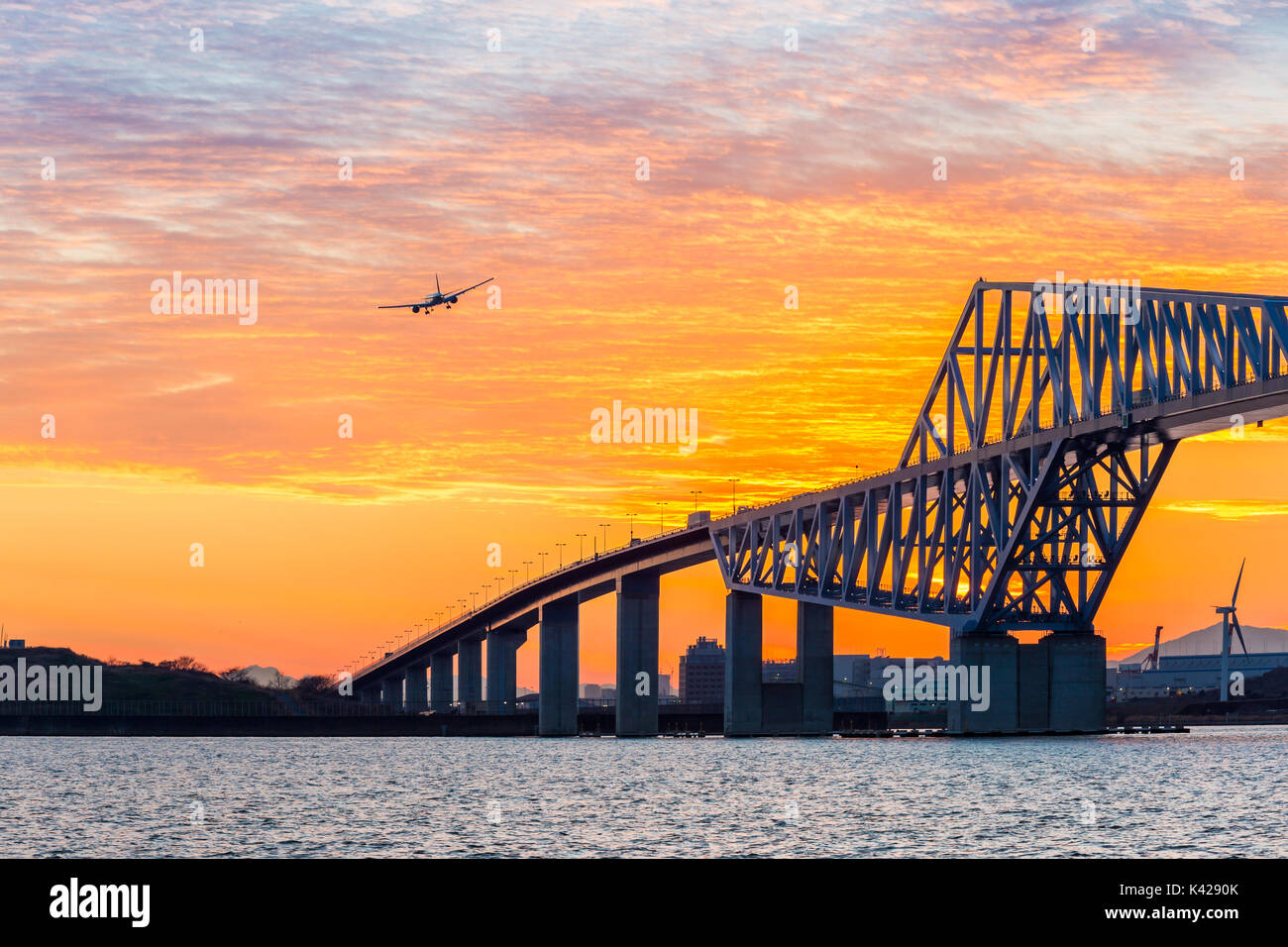 Tokyo landmark , Tokyo Gate Bridge in Tokyo Japan Sunset Stock Photo ...
